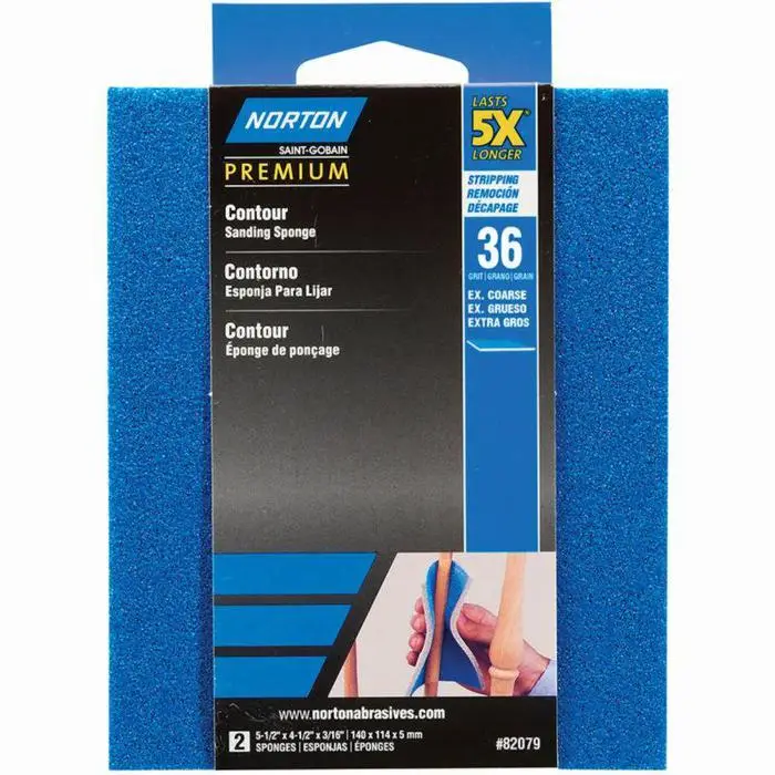 Norton 82079 5X Premium Contour Sanding Pad, 36-Grit, Extra-Coarse, 2 ...