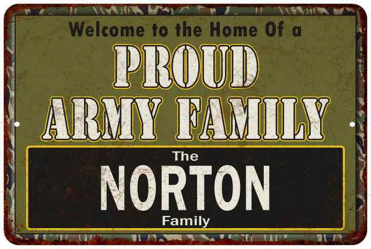 Norton Proud Army Family Sign Gift 8x12 Metal Sign 108120023485 ...