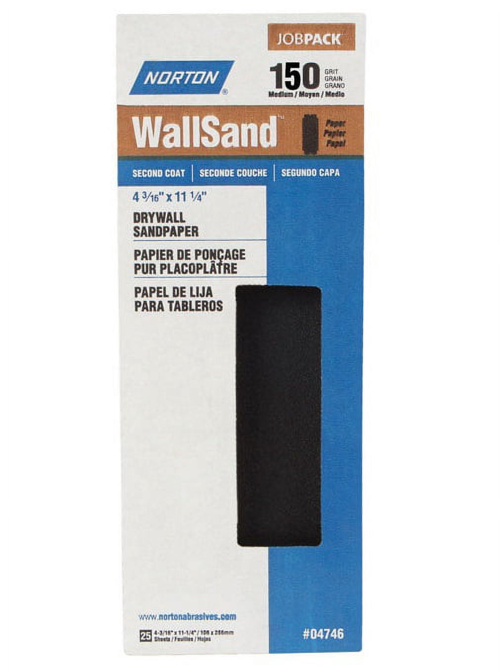Norton Saint Gobain WallSand Drywall Sandpaper, 4 3/16 X 11 1/4, 150 ...