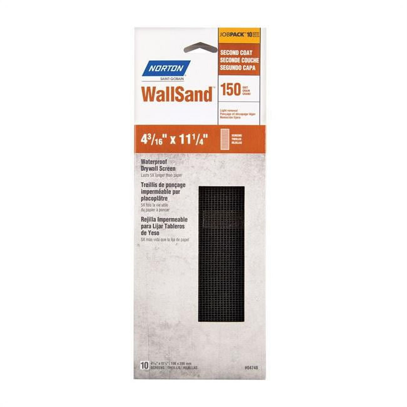 Norton WallSand 11.25 x 4.19 in. 150 Grit Fine Silicon Carbide Drywall ...
