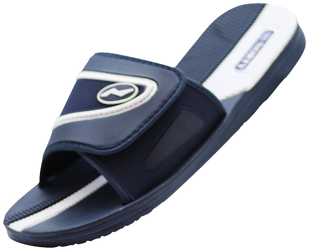 Norty Men's Comfort Casual Adjustable Strap Slide Slip On Sandals Shoes ...
