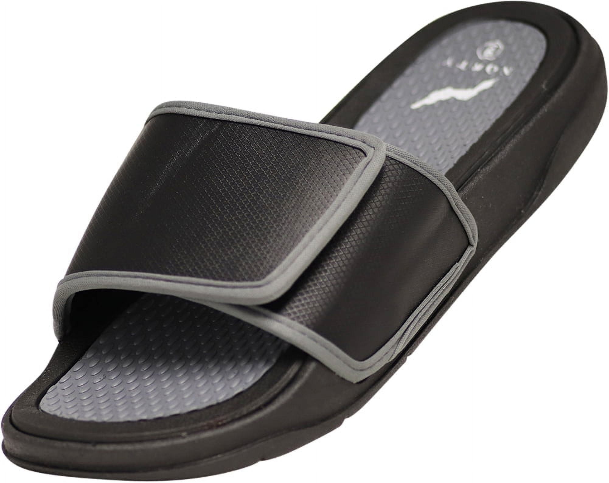 NORTY Mens Beach Pool Slides Sandals, Summer Flip Flops in Black Grey ...