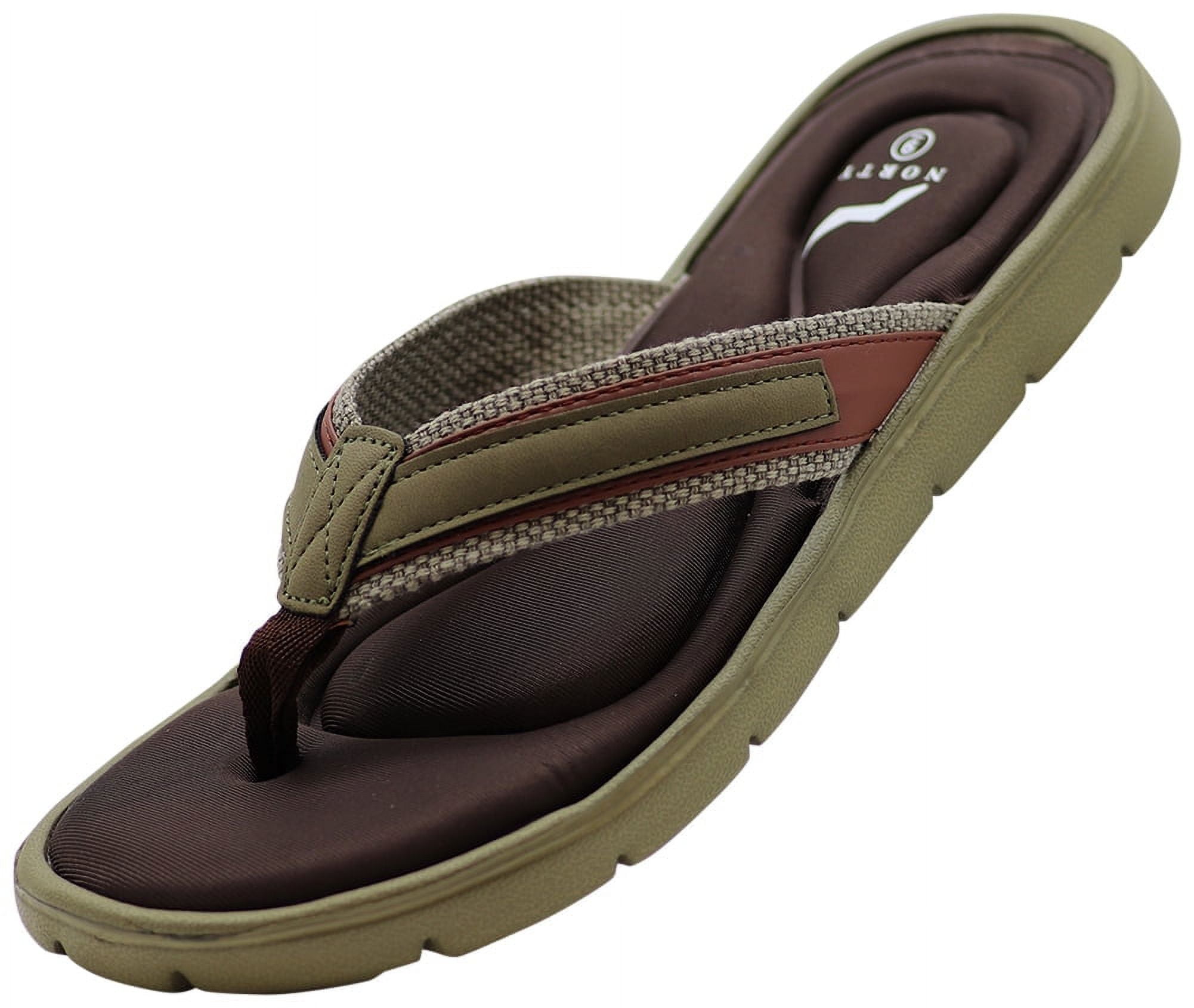 Norty Men's Comfortable and Casual Slip-On Memory Foam Flip Flop Thong ...