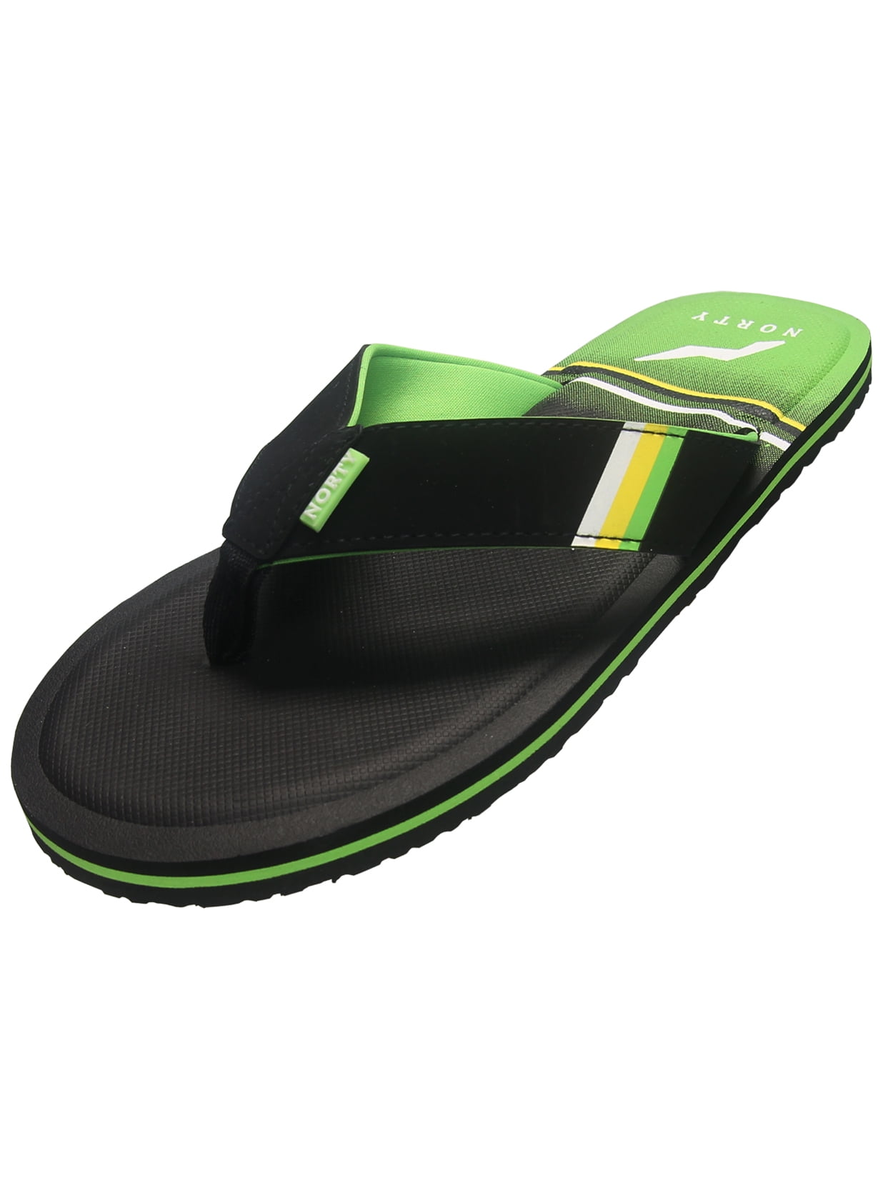 Norty Men's Memory Foam Footbed Flip-Flop Thong Sandal, 12 Medium Black ...