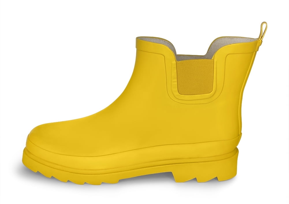 Norty Womens 6 Inch Ankle High Rain Boot Rubber Rainboot Runs 1/2 Size ...