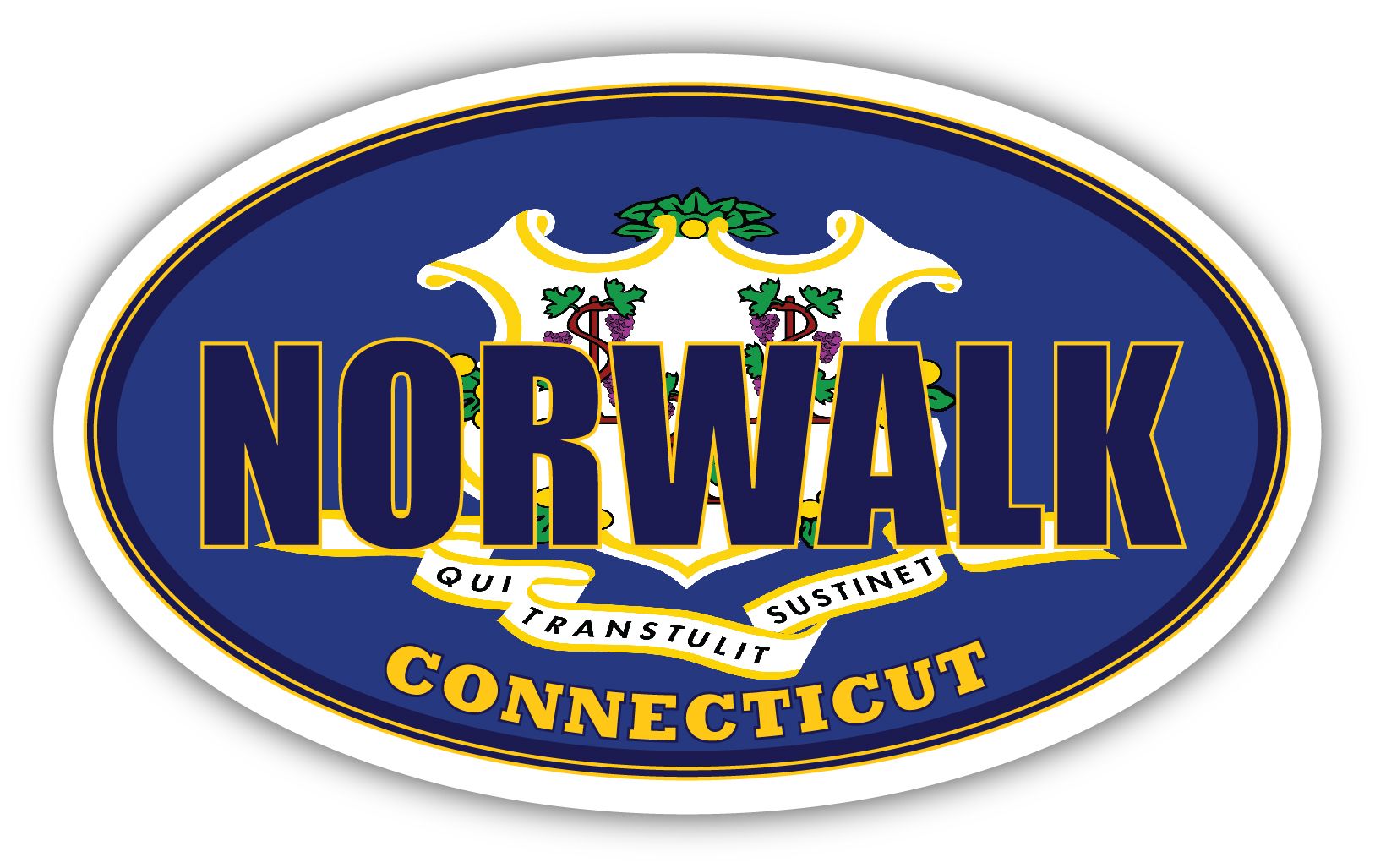 Norwalk City Connecticut State Flag | CT Flag Fairfield County Oval ...