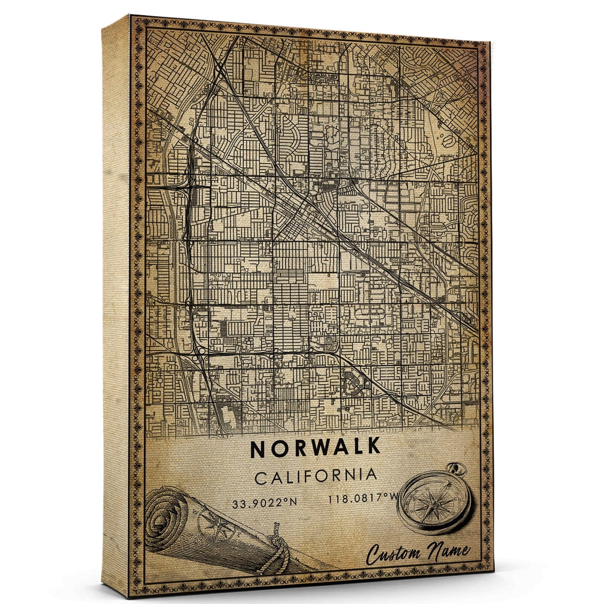 Norwalk Map Poster, California Map Art Poster, Canvas, Norwalk Map City ...