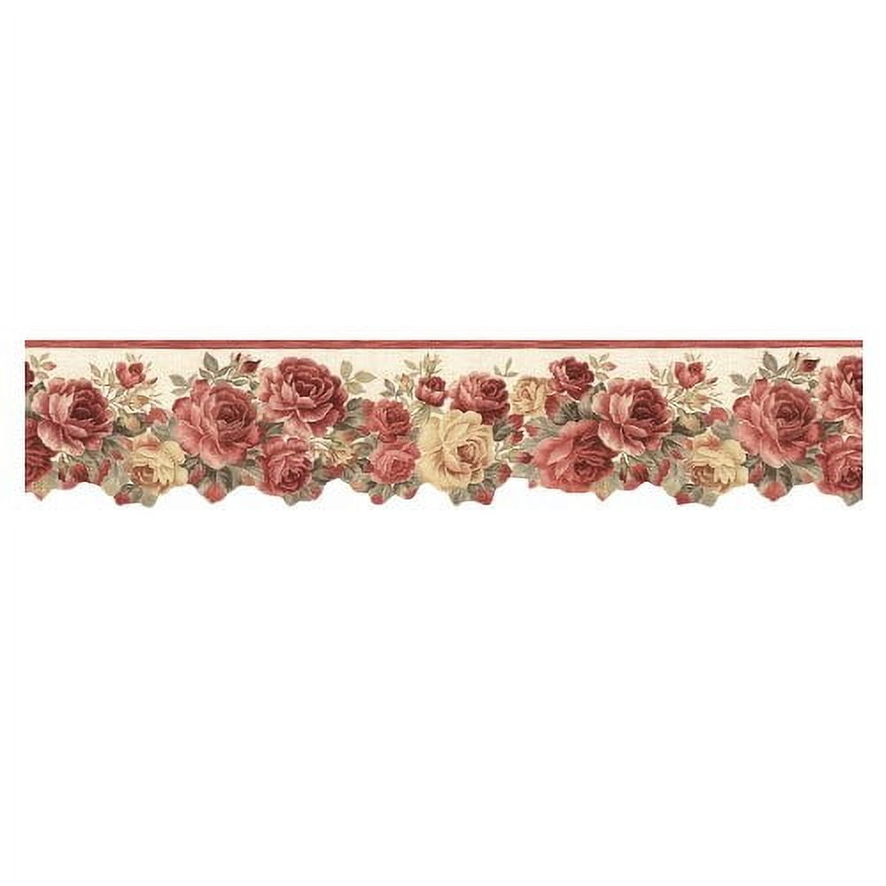 Norwall 7" Die-Cut Rose Prepasted Wallpaper Border - Walmart.com