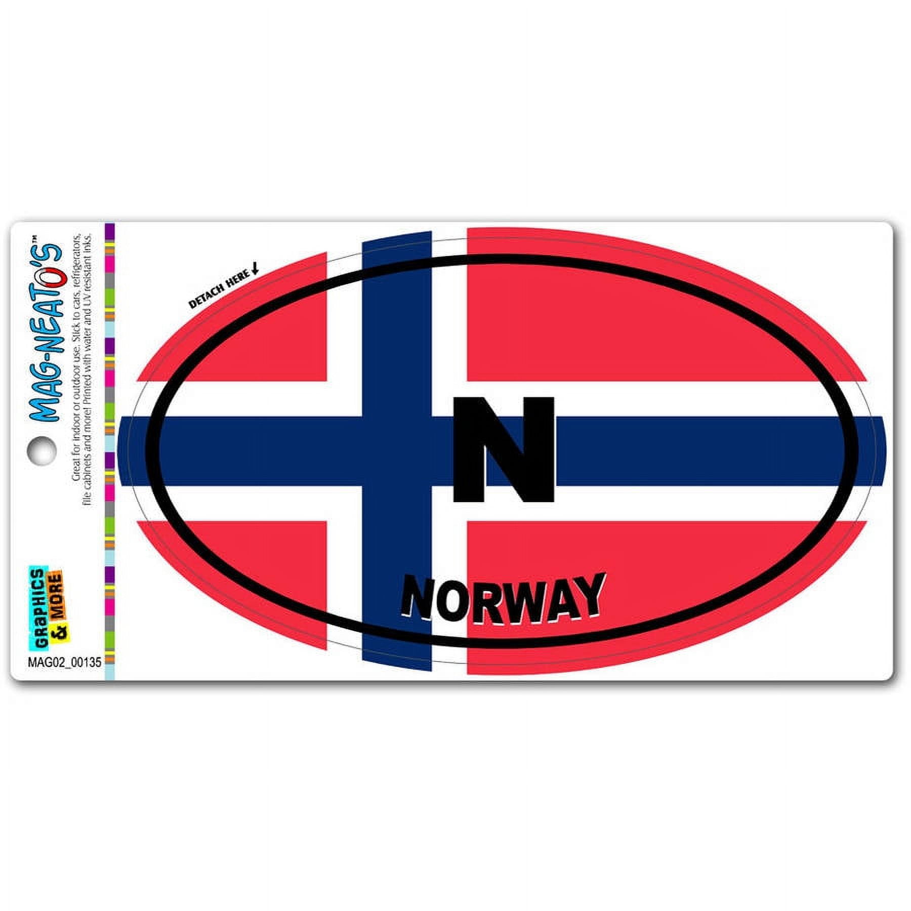 Norway Country Flag N Euro Oval Flag Automotive Car Refrigerator Locker ...