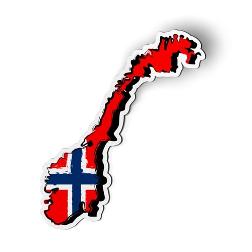 Norway Country Shape Norwegian Flag - 5" Magnet for Car Locker ...