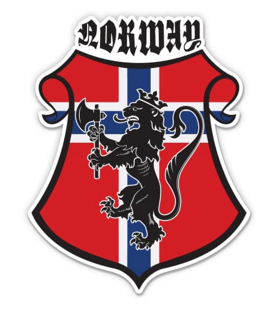 Norway Crest - 7" Vinyl Sticker - For Car Laptop I-Pad - Waterproof ...