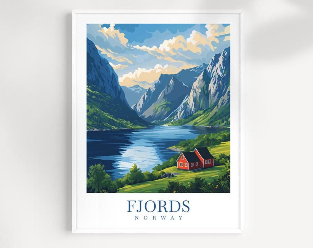 Norway Fjords Travel Print Wall Art Norway Wall Hanging Home Décor ...