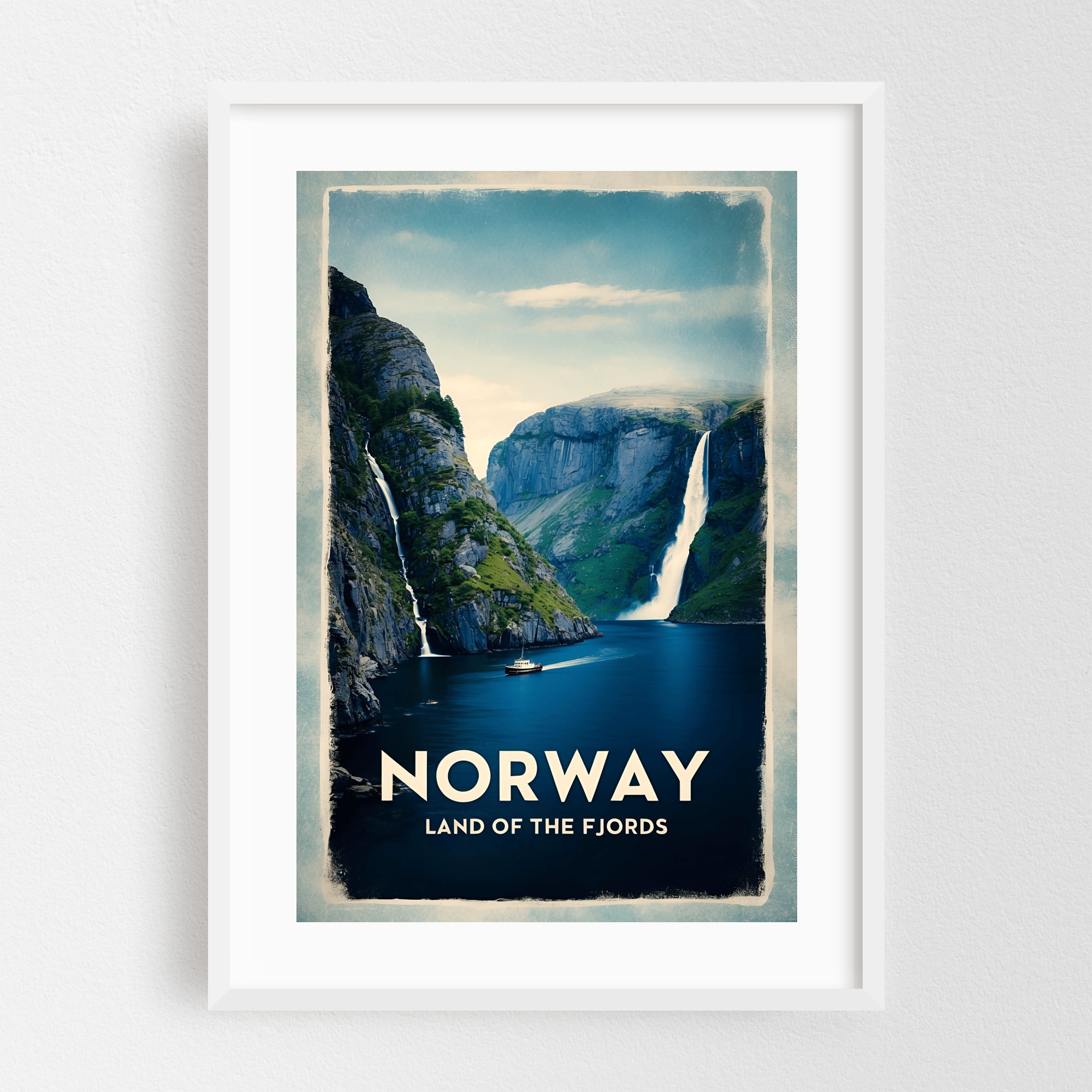 Norway Fjords Vintage Poster – Scenic Coastal Art Print - Møre og ...