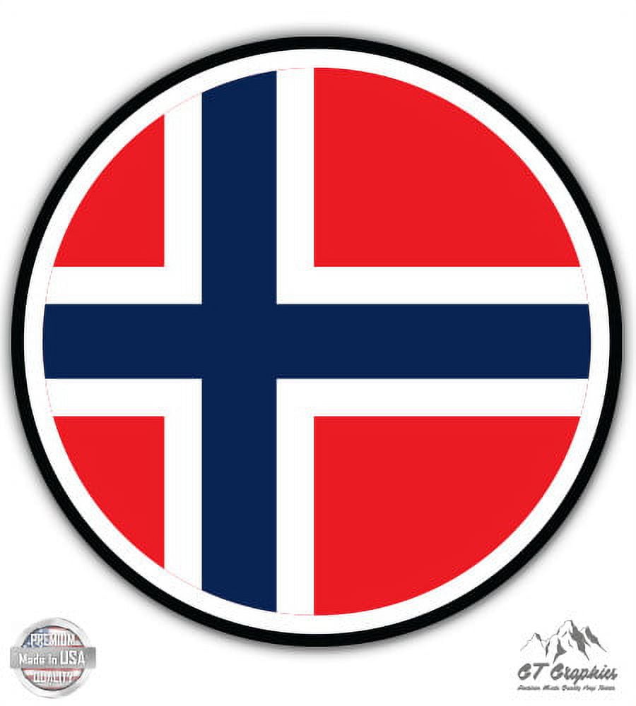 Norway Flag - 5" Vinyl Sticker - For Car Laptop I-Pad - Waterproof ...