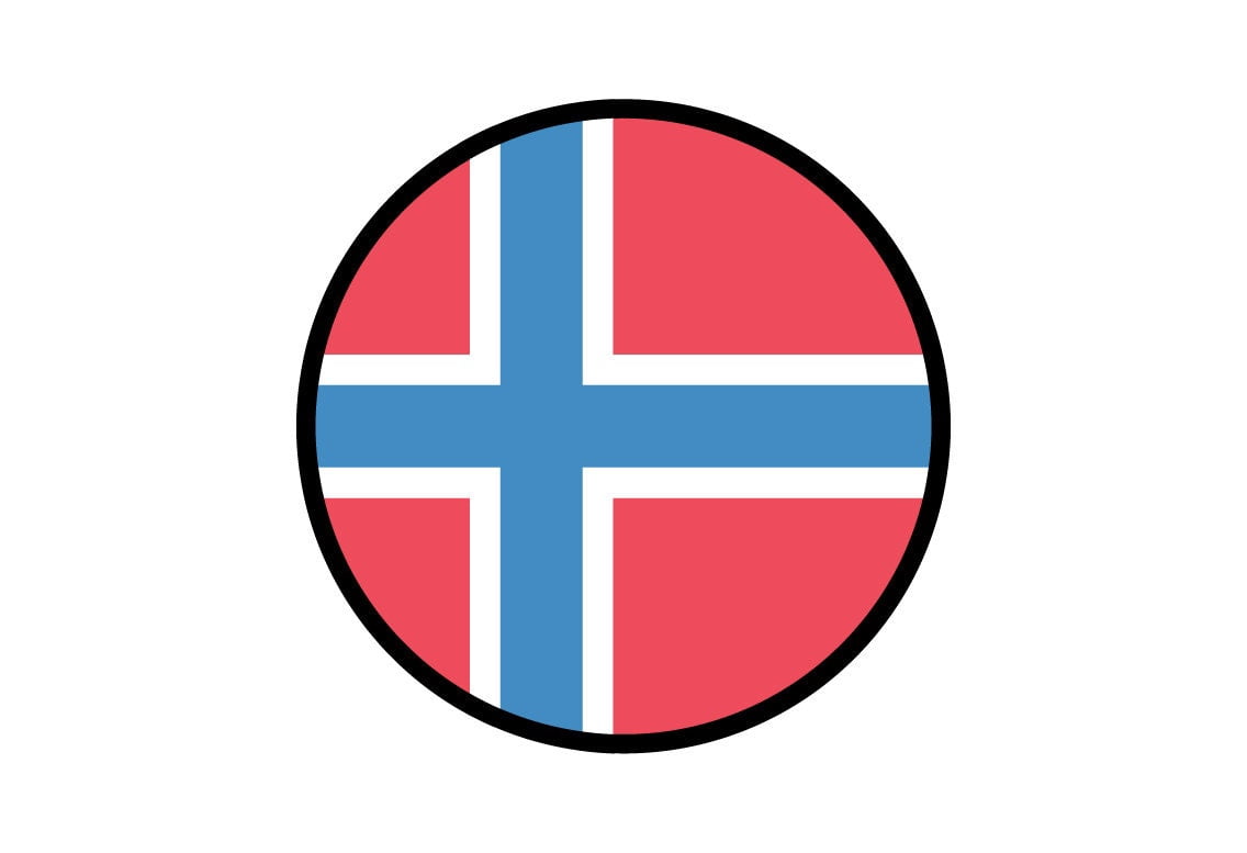 Norway Flag Circle Sticker Decal 4 inches - 4 inch - Walmart.com