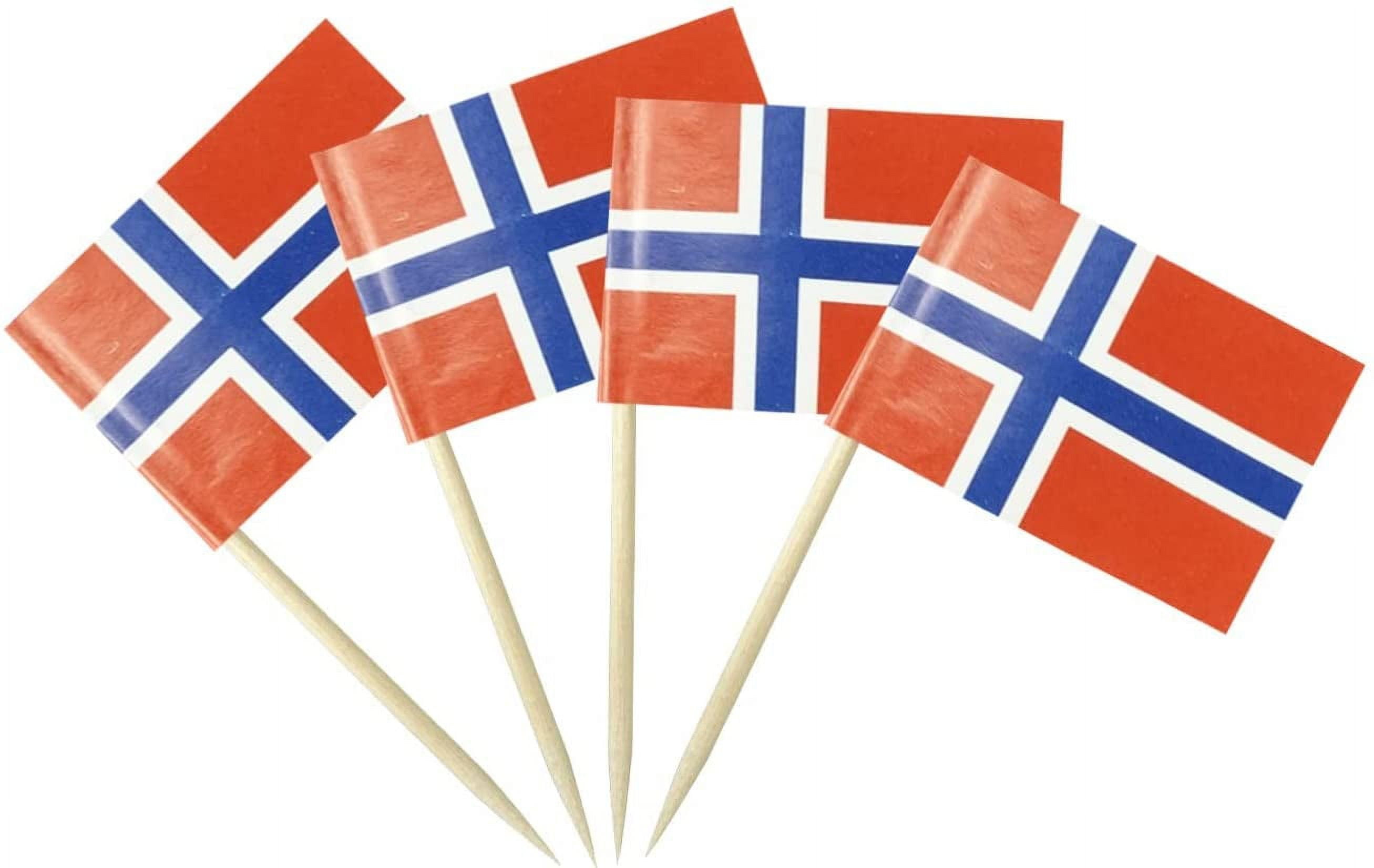 Norway Flag Norwegian Small Toothpick Flag Decor Mini Cupcake Toppers ...