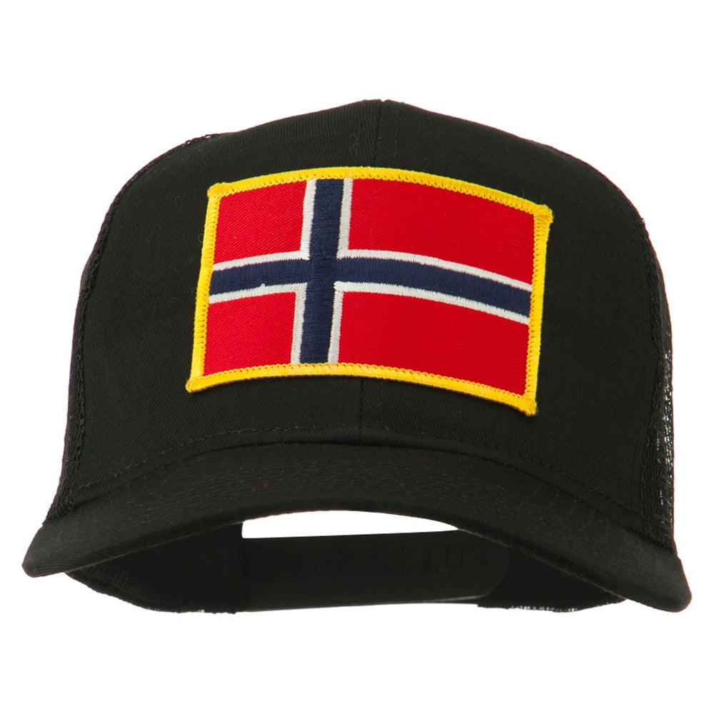 Norway Flag Patched Mesh Cap - Black OSFM - Walmart.com
