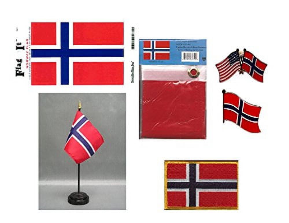 Norway Heritage Flag Pack - Includes a Norwegian 3x5' Flag, Vinyl Flag ...