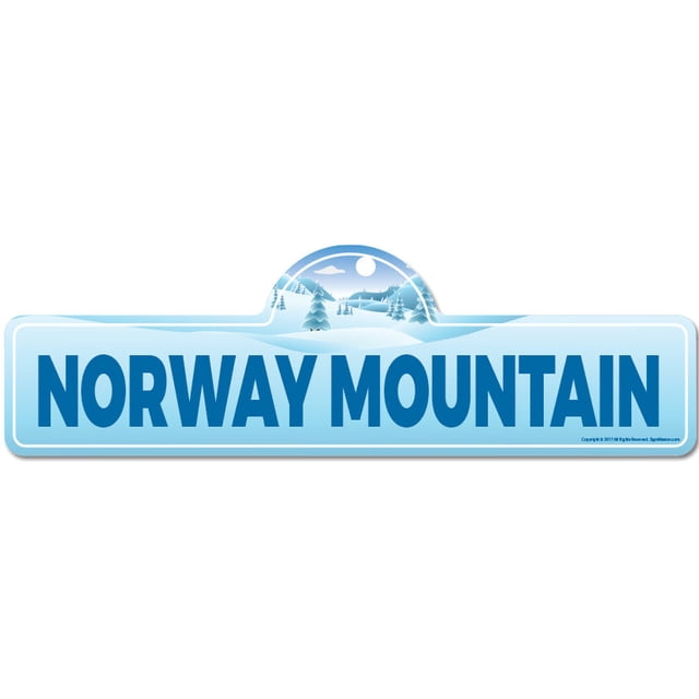 Norway Mountain Street Sign | Indoor/Outdoor | Skiing Skier Snowboarder ...