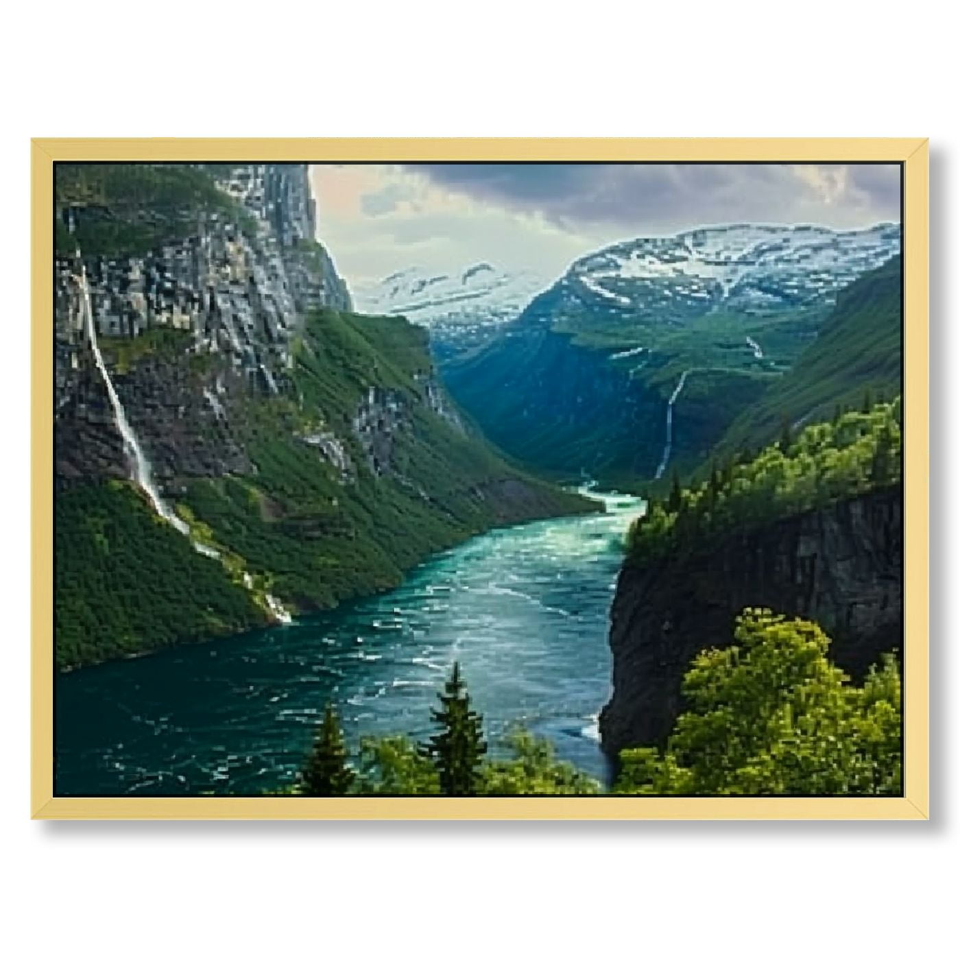Norway Mountains Geiranger Fjord Crag Poster Modern Wall Art Poster ...