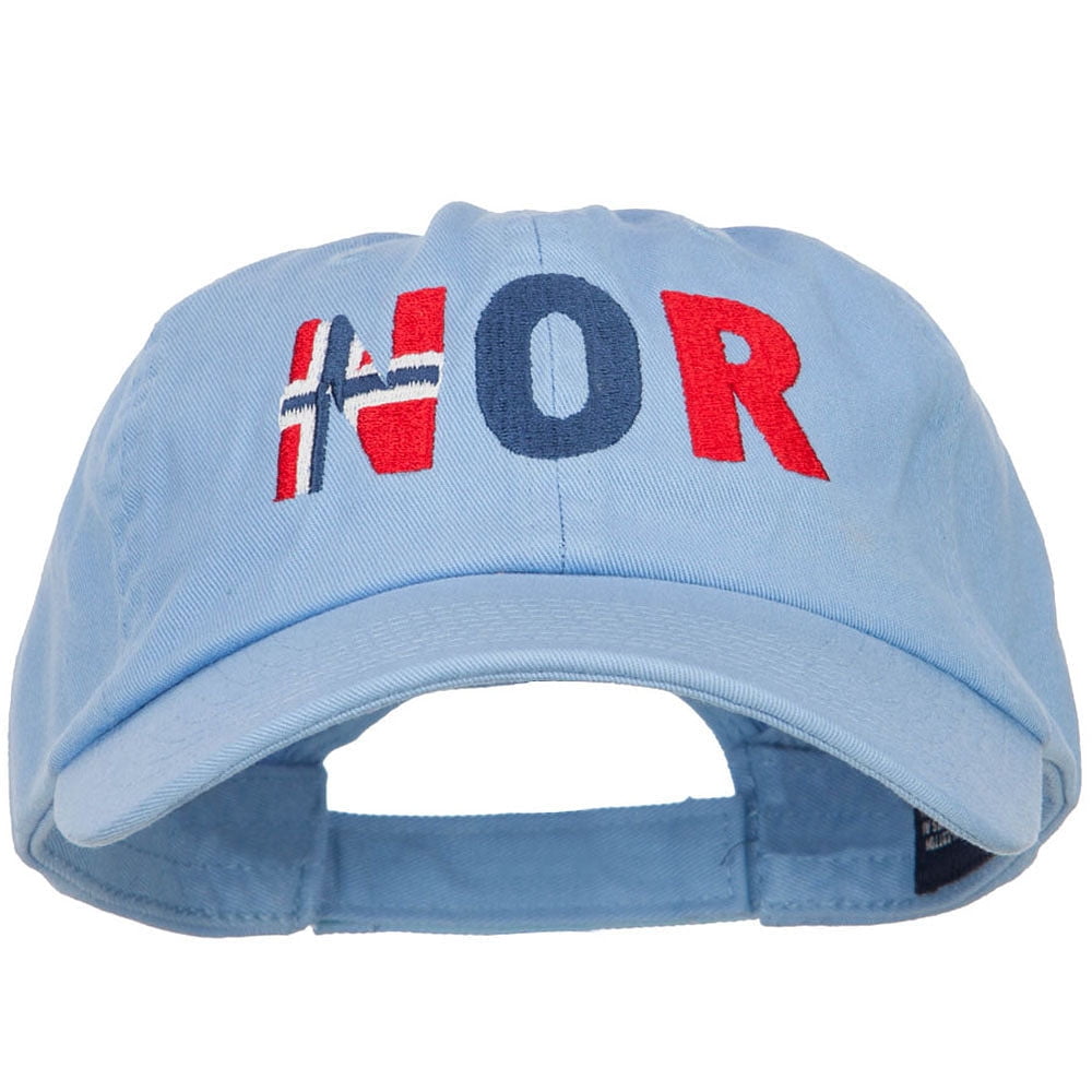 Norway NOR Flag Embroidered Low Profile Cap - Sky Blue OSFM - Walmart.com