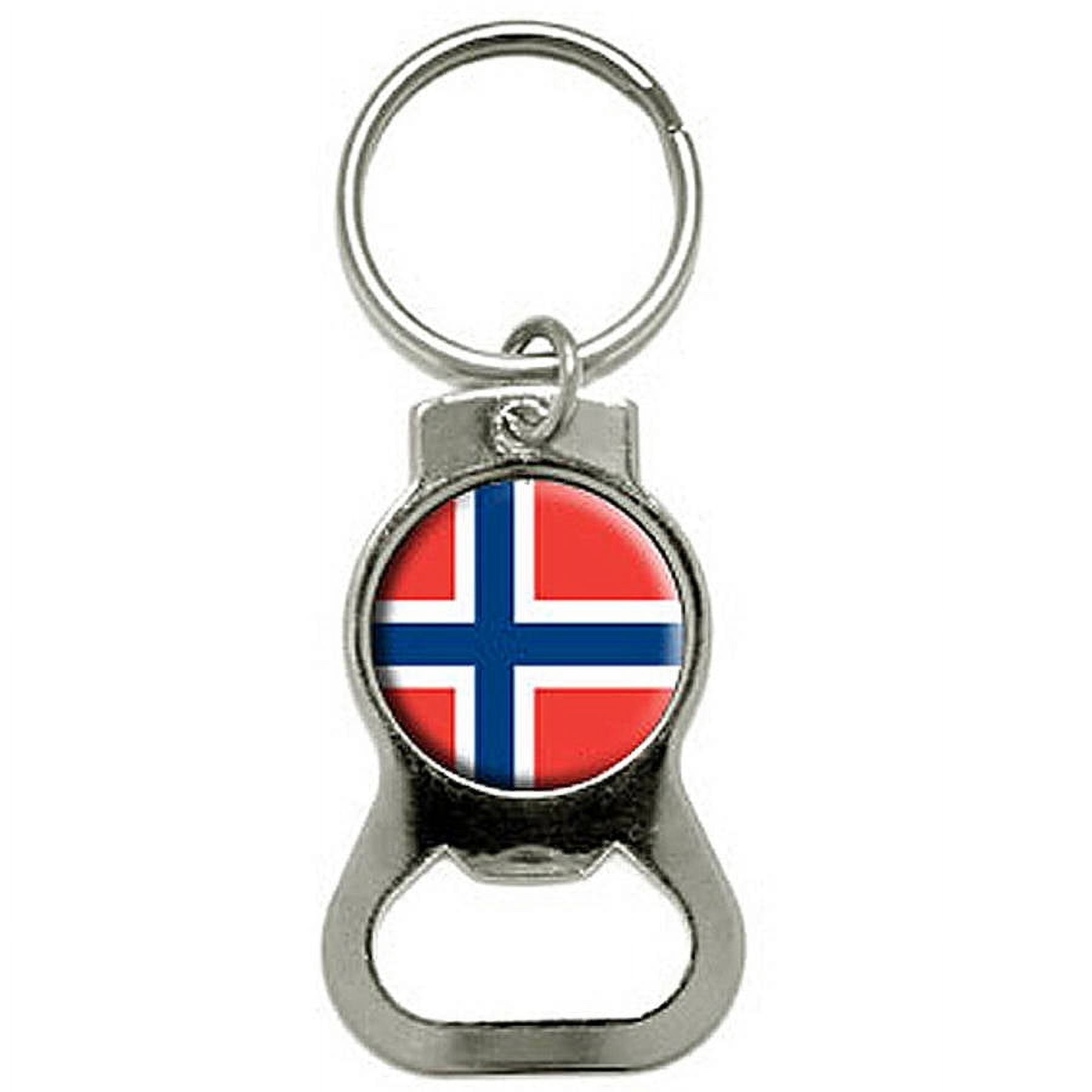 Norway Norwegian Flag Bottle Cap Opener Keychain Ring - Walmart.com