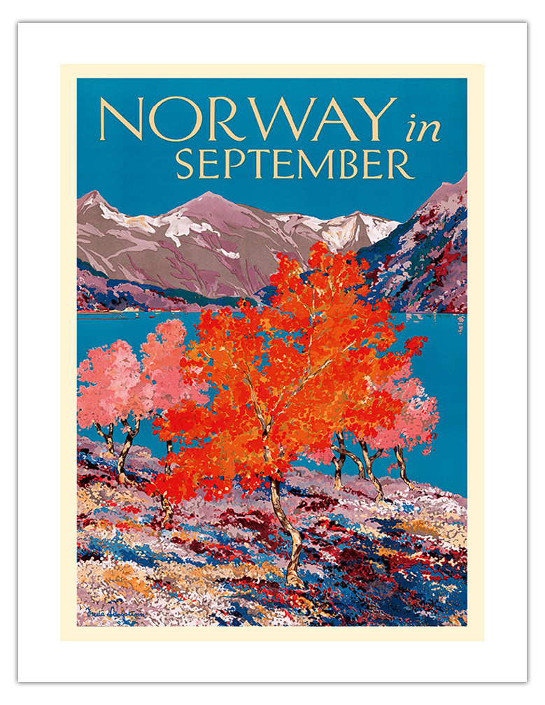 Norway in September - Fjord - Norwegian State Railways - Vintage ...