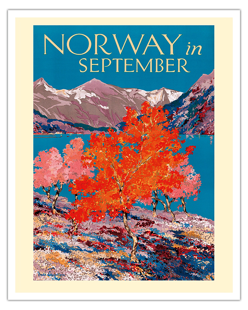 Norway in September - Fjord - Norwegian State Railways - Vintage ...