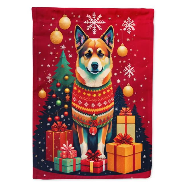 Norwegian Buhund Holiday Christmas House Flag 28 in x 40 in - Walmart ...