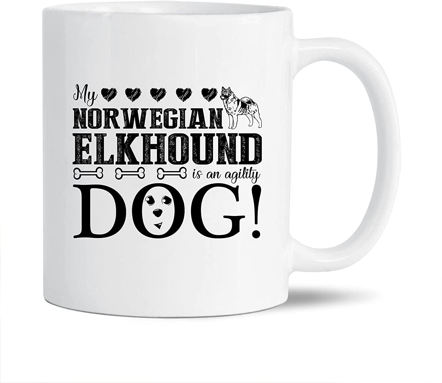 Norwegian Elkhound Decorative Mug, My Norwegian Elkhound Is An Agility ...