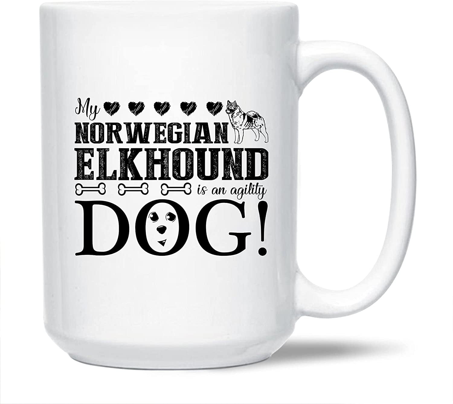 Norwegian Elkhound Decorative Mug, My Norwegian Elkhound Is An Agility ...