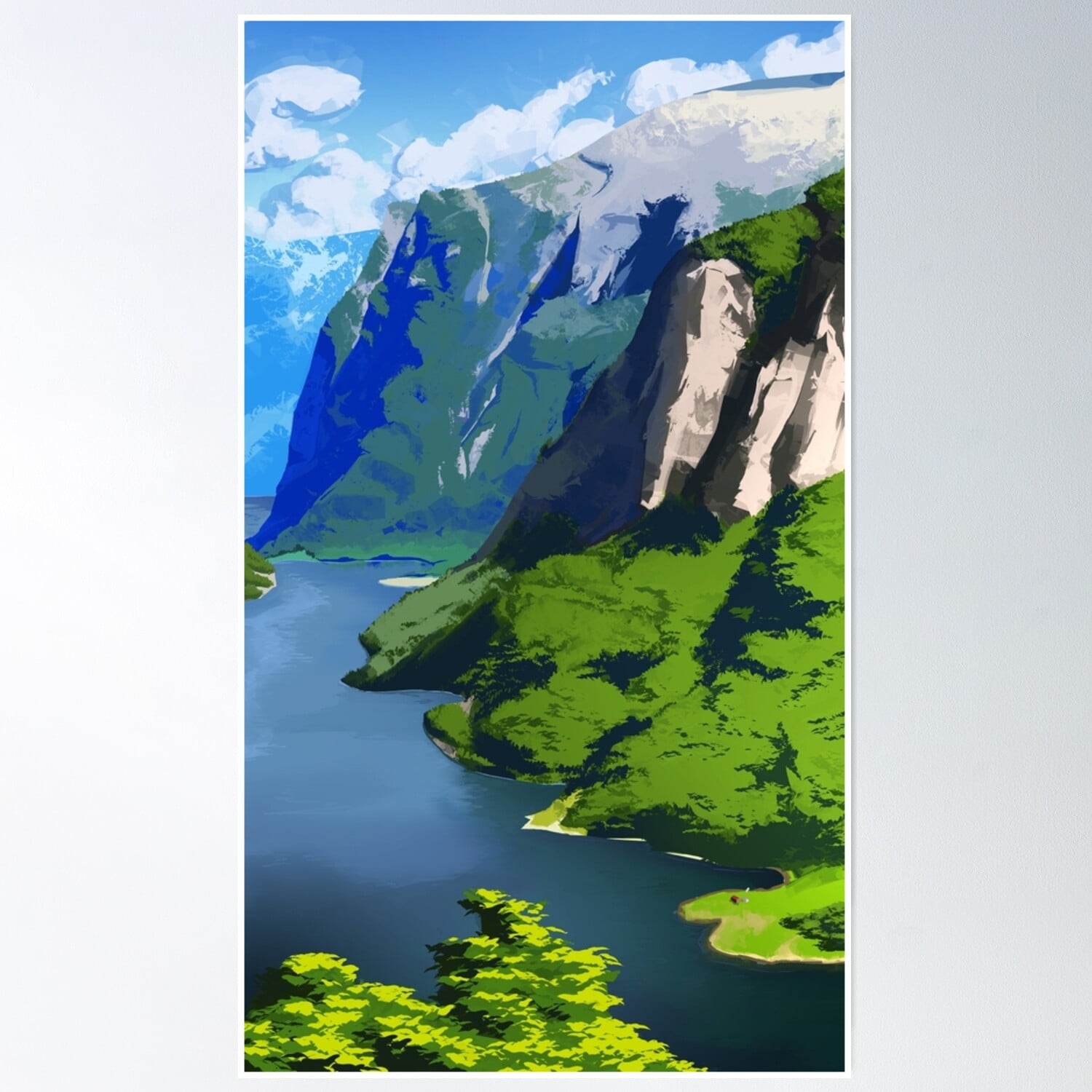 Norwegian Fjords: Summer Section Poster Wall Art, Modern Wall Decor ...