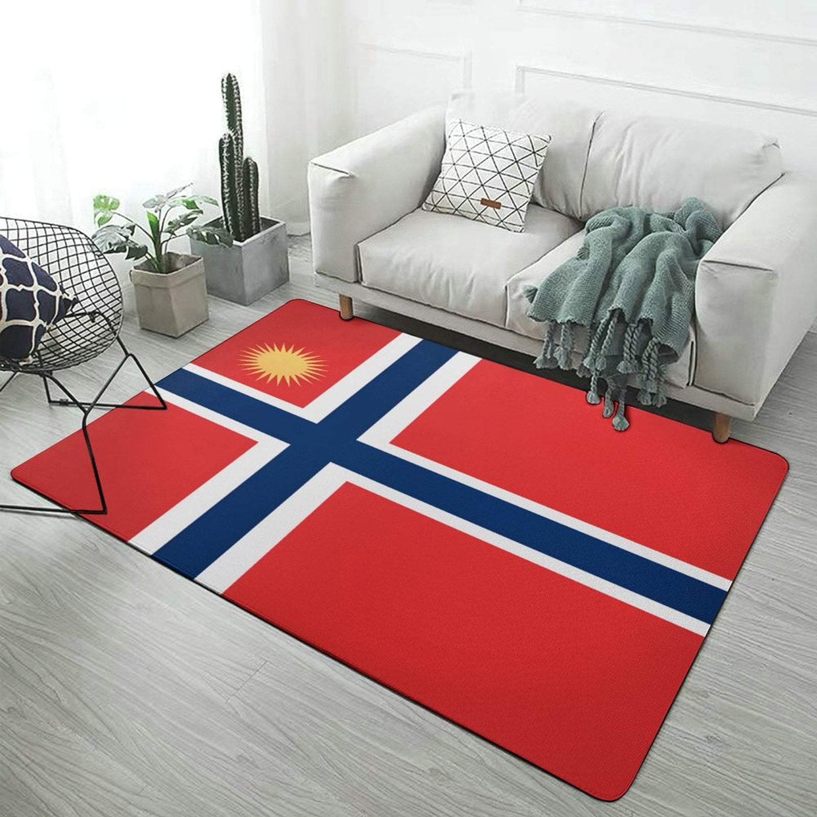 Norwegian Flag-1 Carpet Style Living Room Bedroom Soft Comfy Rug Modern ...