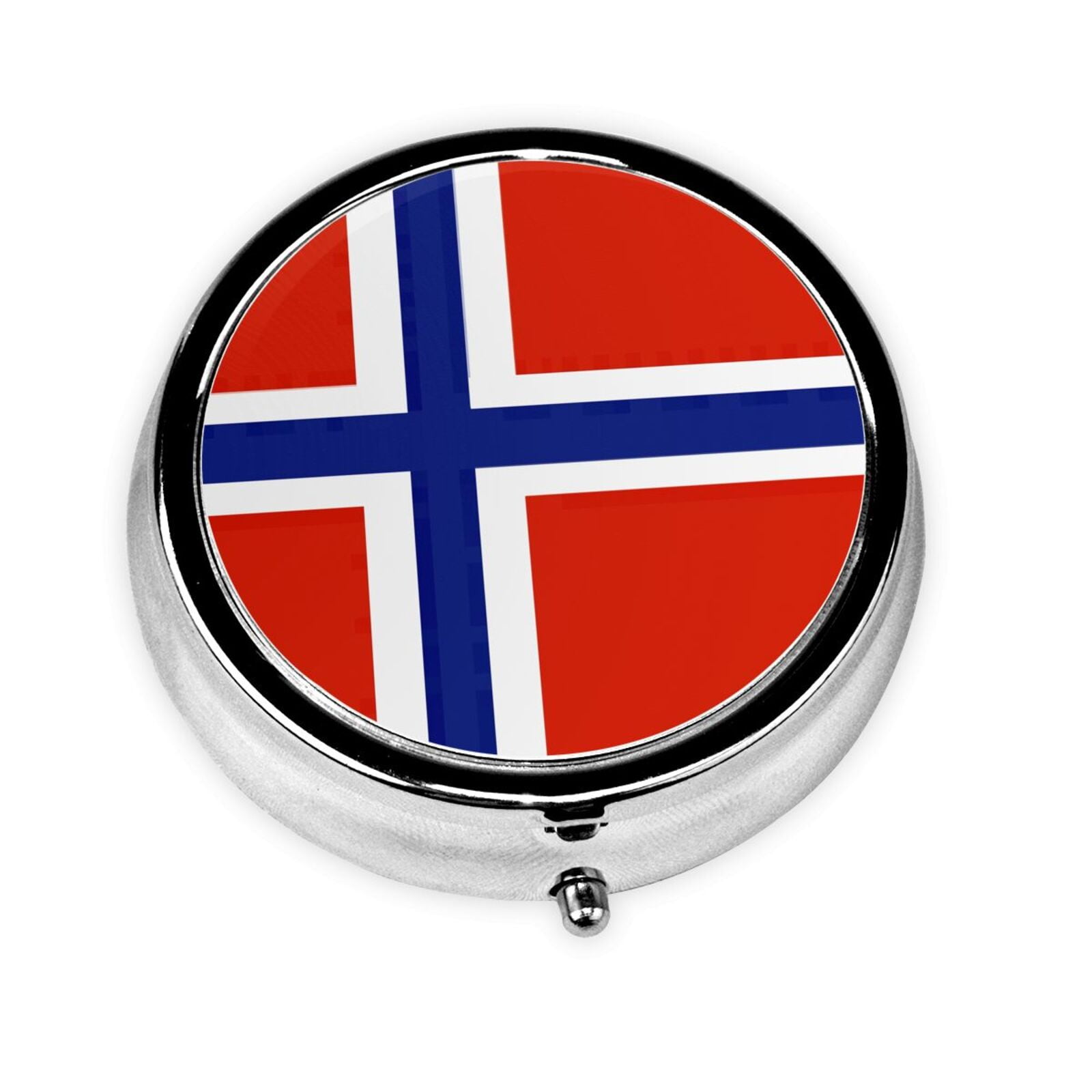 Norwegian Flag Round Portable Pill Box Organizer Vitamin Containers ...