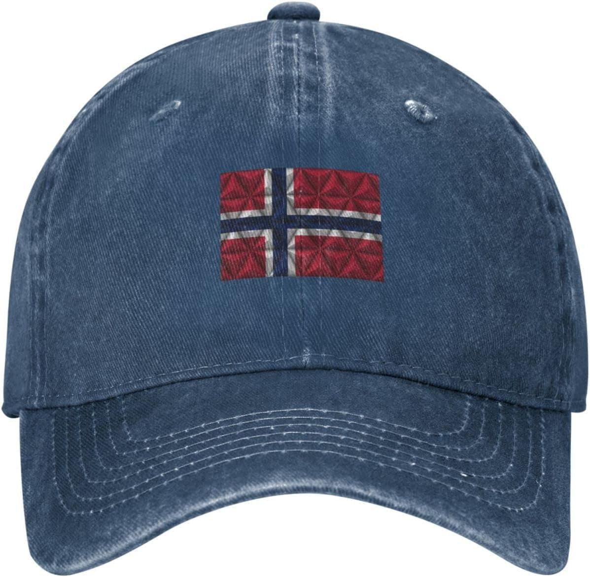 Norwegian Flag with Polygonal Effect Baseball Cap for Men Women Vintage ...