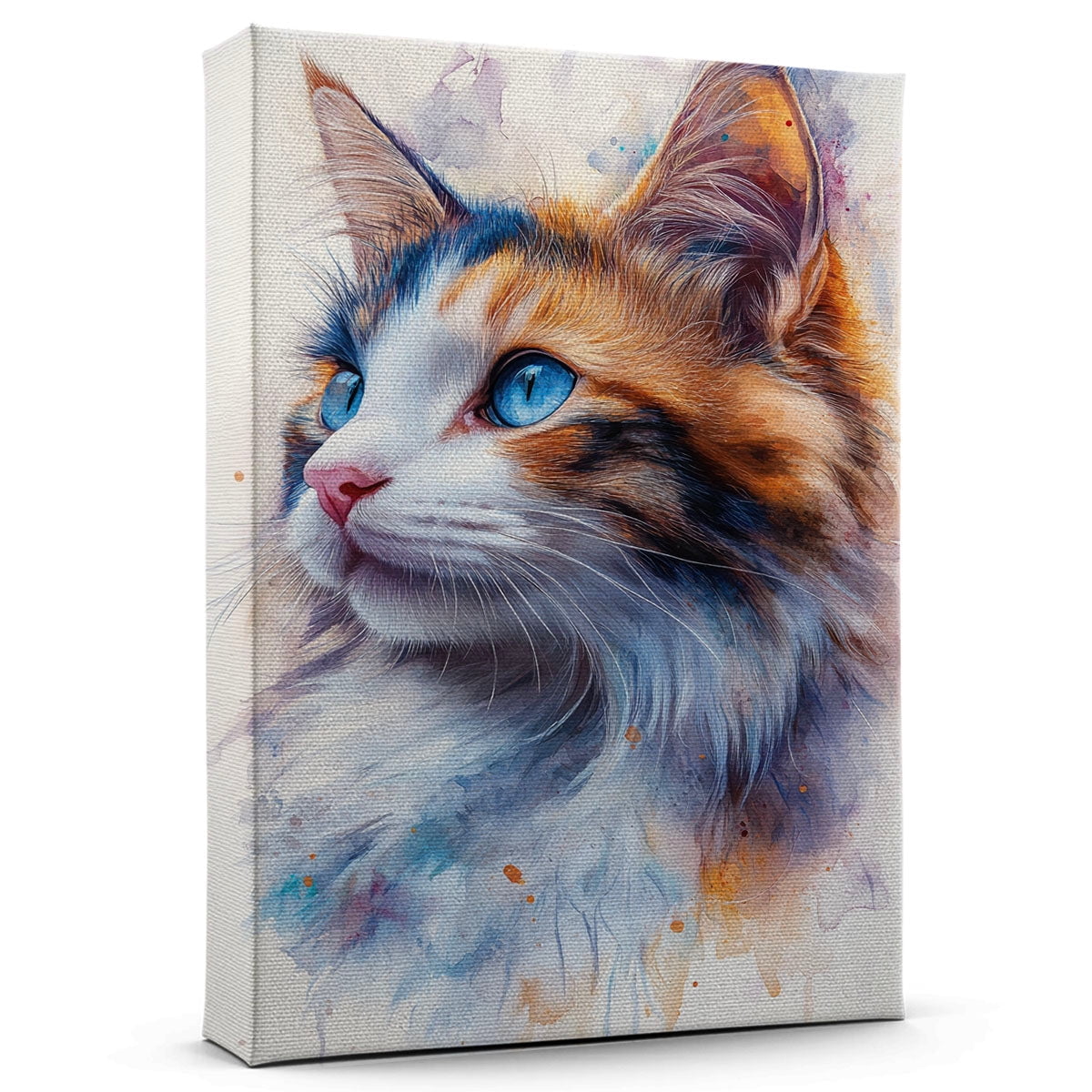 Norwegian Forest Cat Calico Tabby Canvas Art Animals, Colorful ...