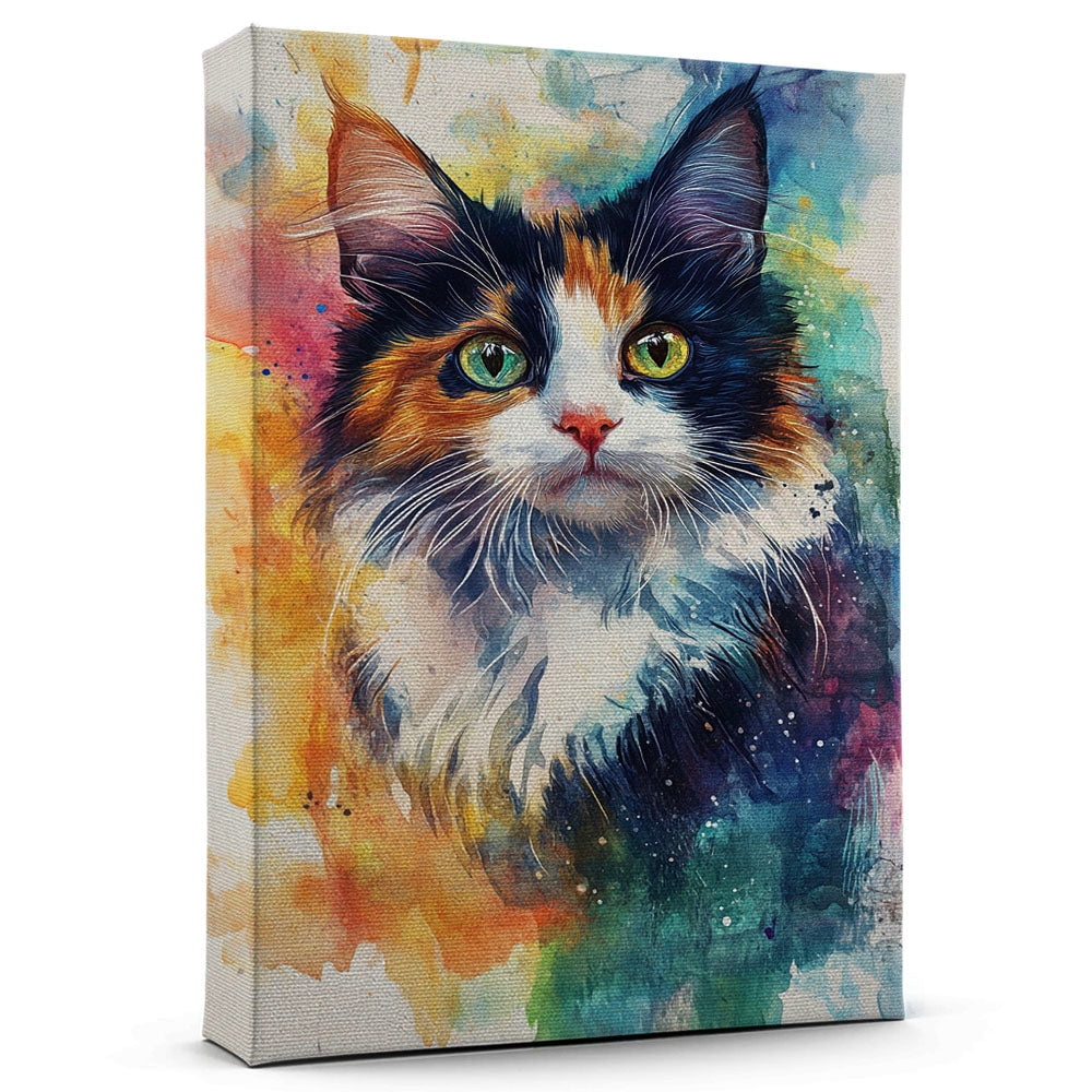 Norwegian Forest Cat Calico Tabby Pictures Wall Decor - Colorful ...