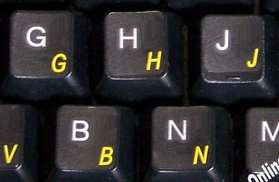 Norwegian Keyboard Stickers with Transparent Background with Yellow ...
