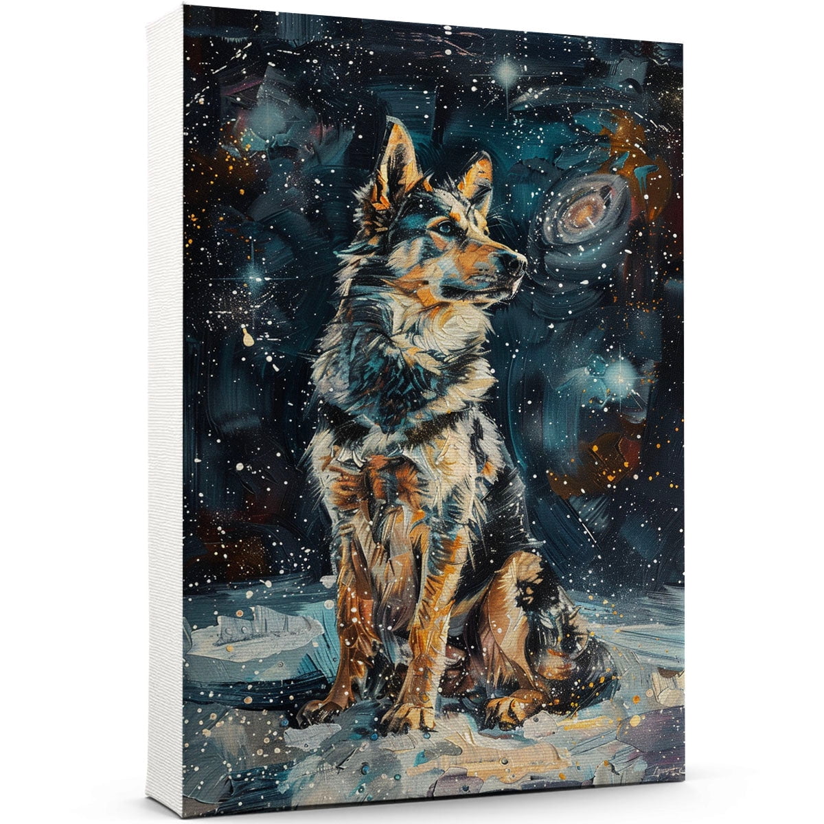 Norwegian Lundehund Dog Art Starry Night-Inspired - Contemporary ...