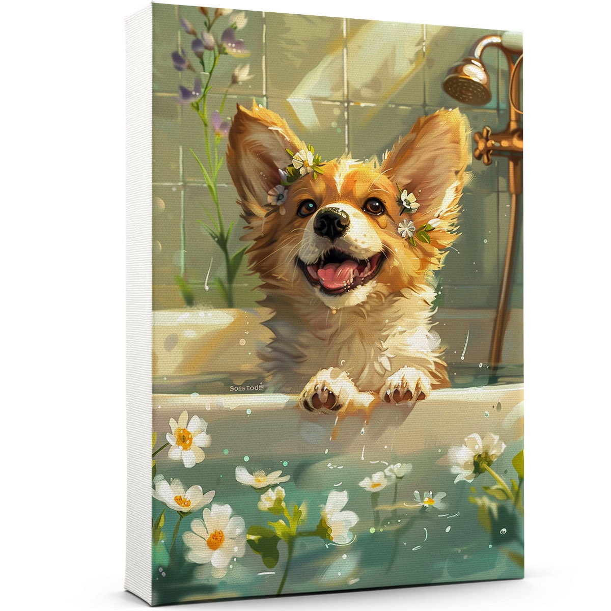 Norwegian Lundehund Dog Bathroom Decor - Funny Bathroom Decor Wall Art, Dog Bathroom Wall Art ...