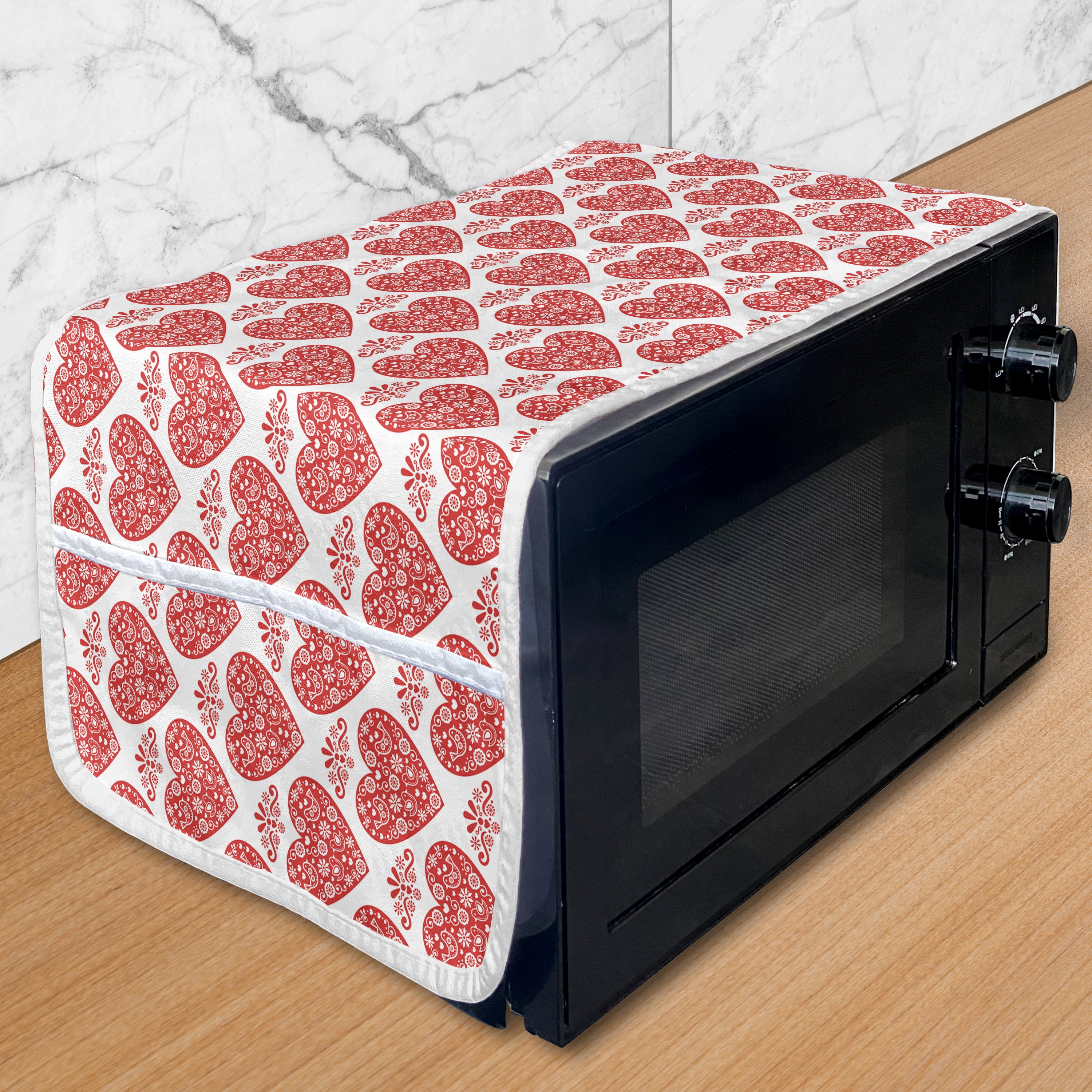 Norwegian Microwave Oven Cover, Heart Shapes with Floral and Bird ...