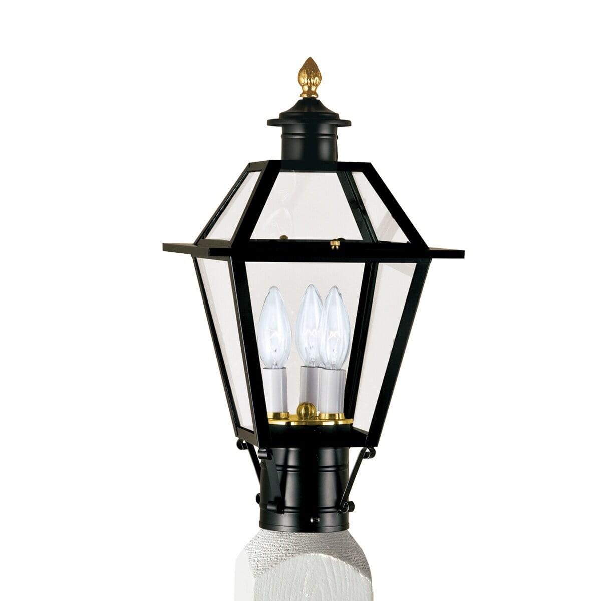 Norwell Lighting - Lexington - 3 Light Medium Outdoor Post Lantern In ...