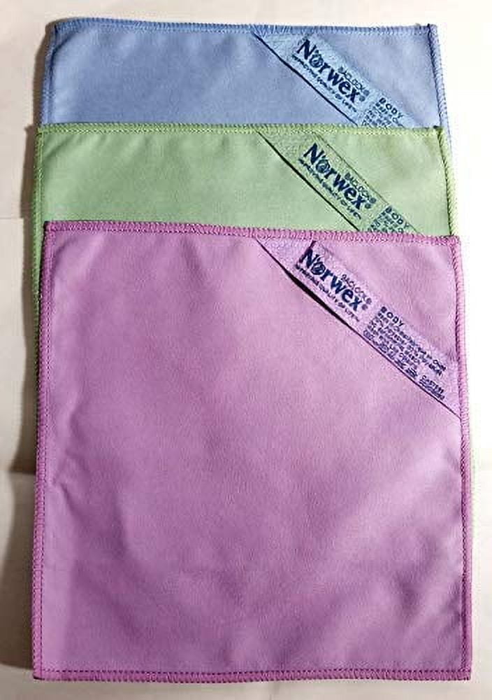 Norwex Suede Mke-up Remover Face Cloth Set),blue, purple and green ...