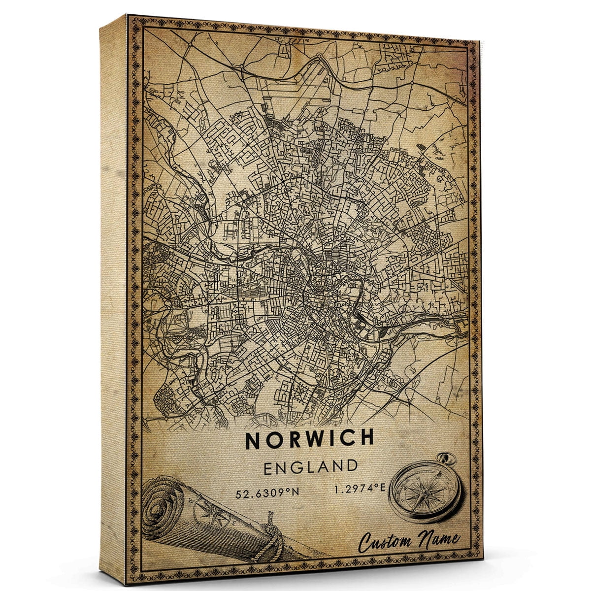 Norwich Map Poster, England Map Art Poster, Canvas, Norwich Map City ...