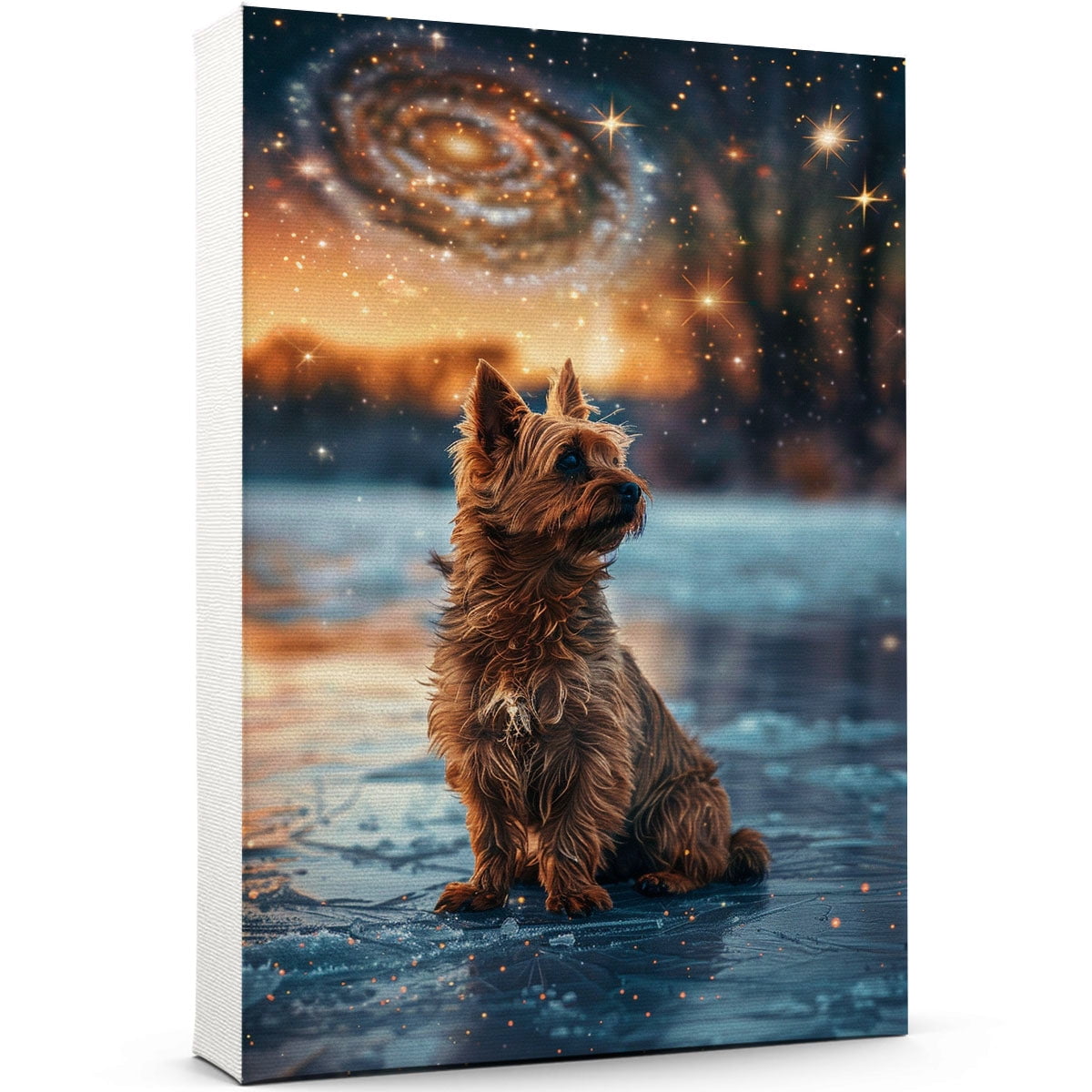 Norwich Terrier Dog Art Starry Night-Inspired - Contemporary Abstract ...