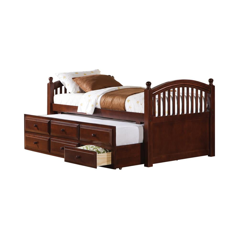Norwood Twin Size Captain's Bed with Storage, Trundle, and Headboard in ...