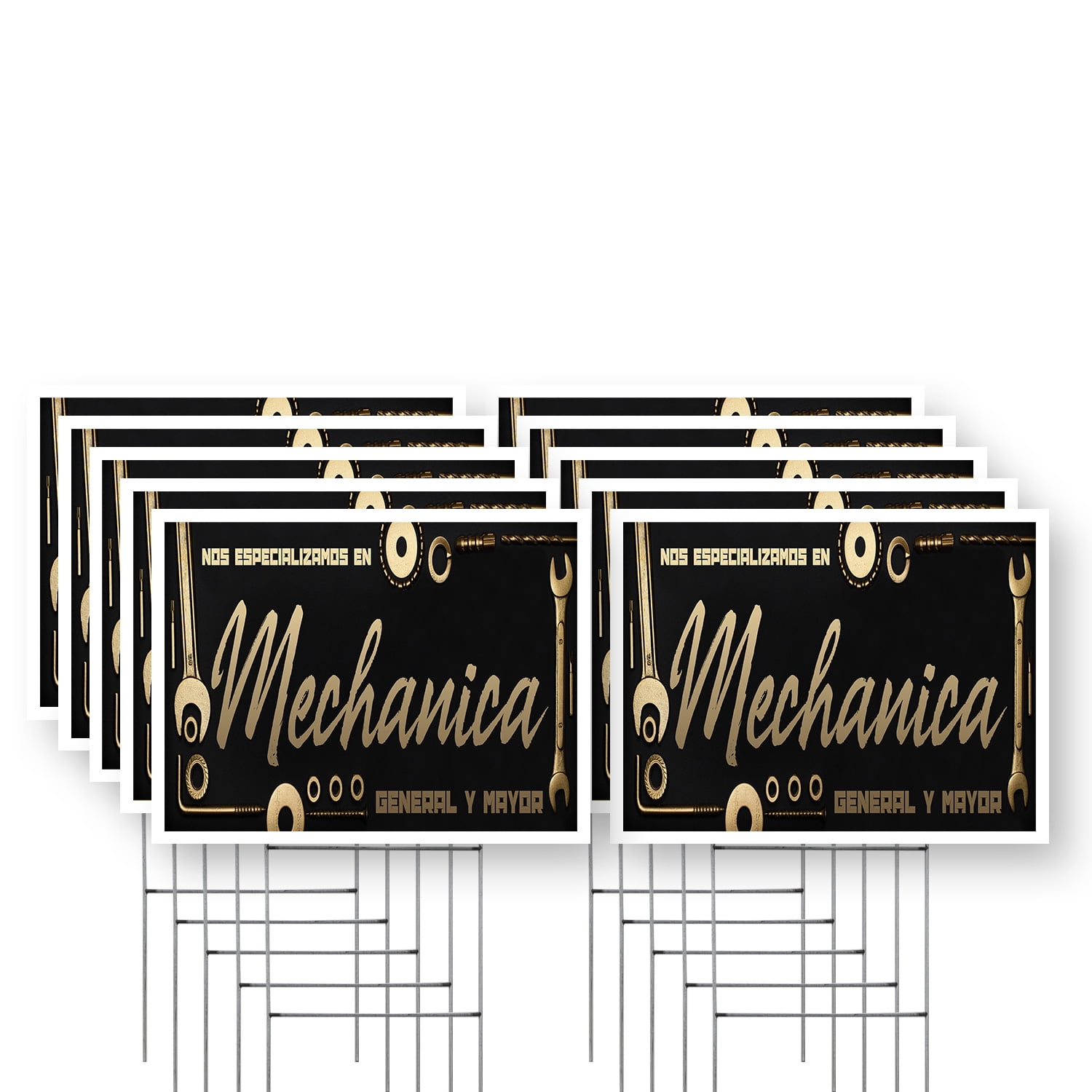 Nos Especializamos en Mechanica General y Mayor Yard Sign 10 Pack of 18 ...