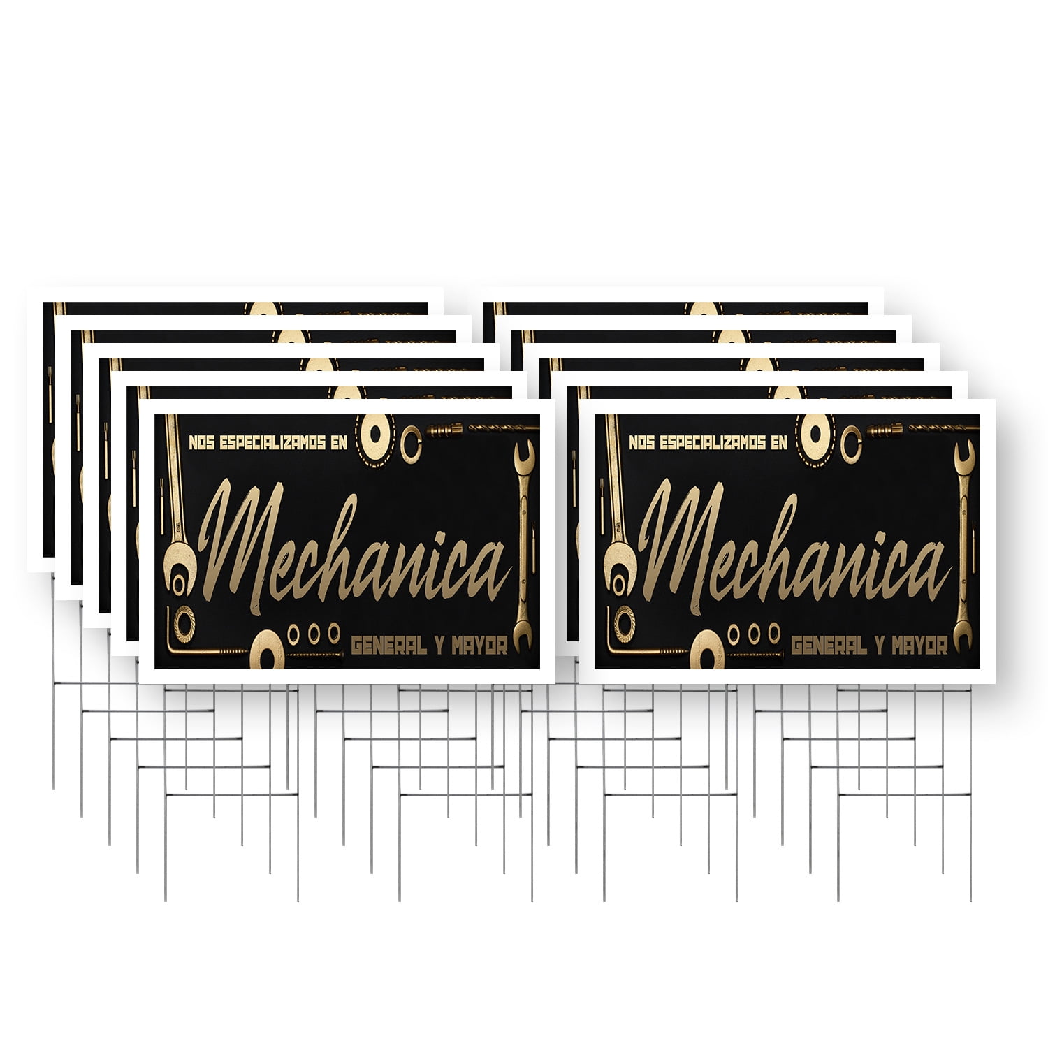 Nos Especializamos en Mechanica General y Mayor Yard Sign 10 Pack of 24 ...