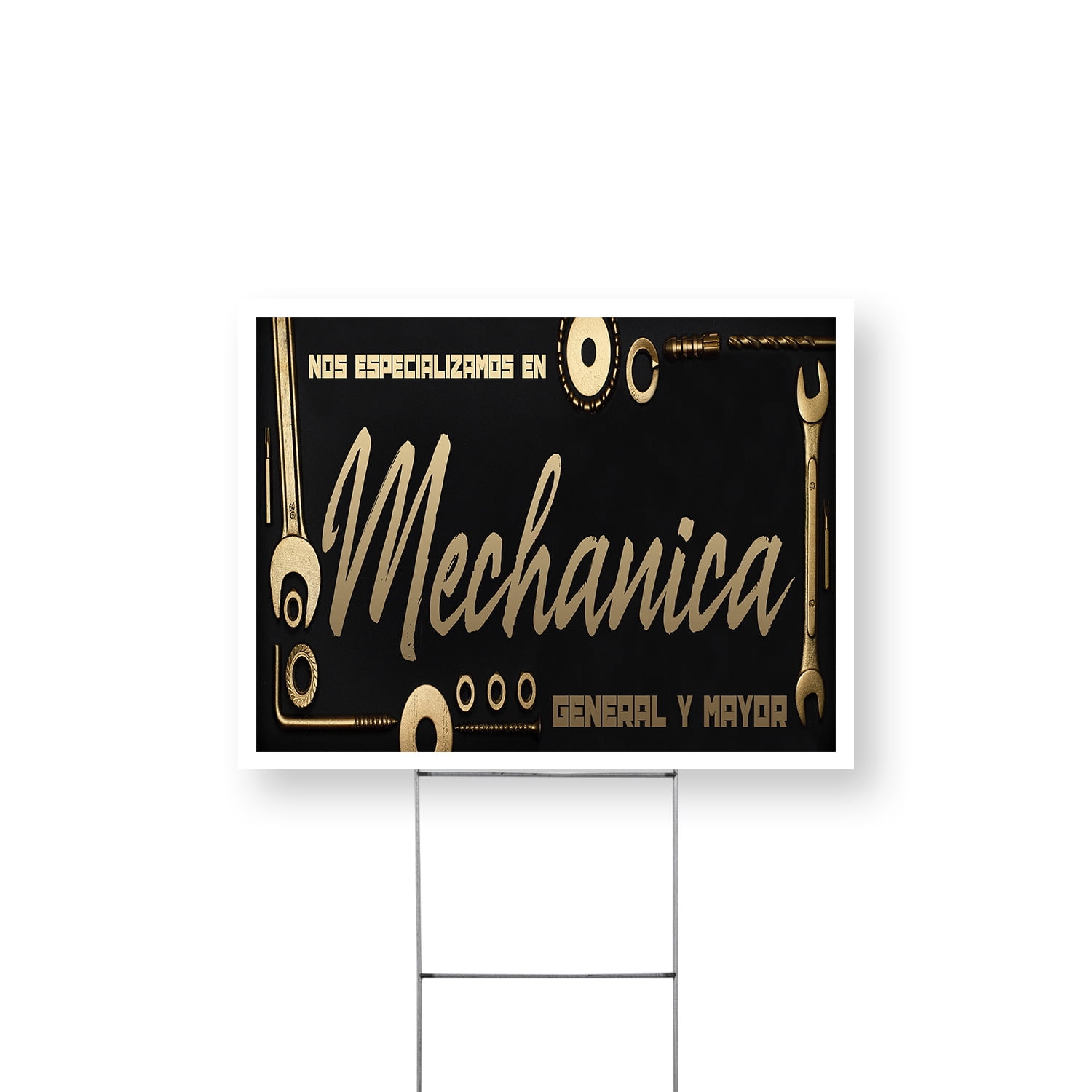 Nos Especializamos en Mechanica General y Mayor Yard Sign 18 Inch x 24 ...