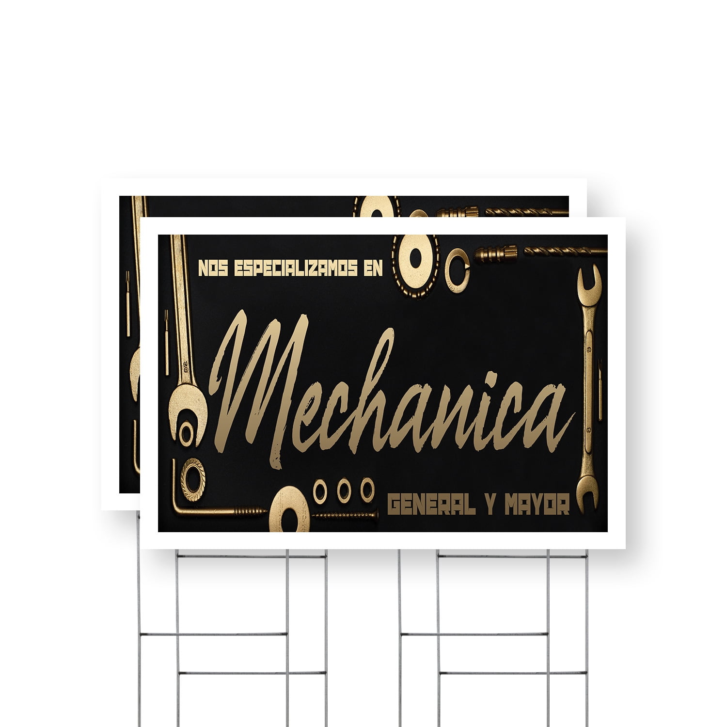 Nos Especializamos en Mechanica General y Mayor Yard Sign 2 Pack of 24 ...